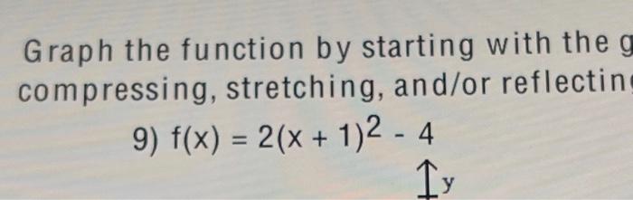 Solved Graph the function by starting with the compressing, | Chegg.com