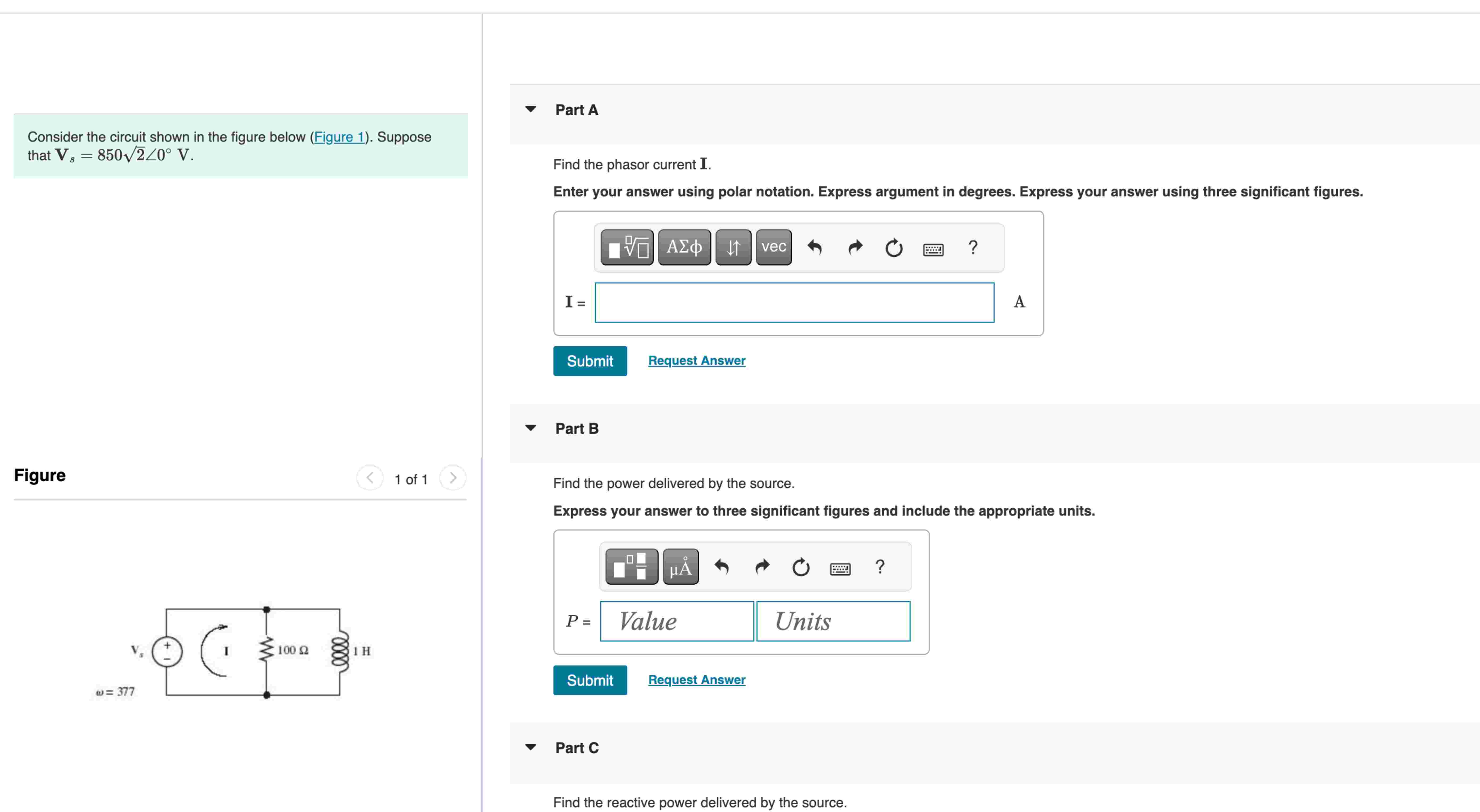 Solved Part AConsider the circuit shown in ﻿the figure below | Chegg.com