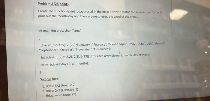 Solved Problem 2 (25 points) Create the function | Chegg.com