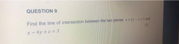 Solved Find the line of intersection between the two planes | Chegg.com