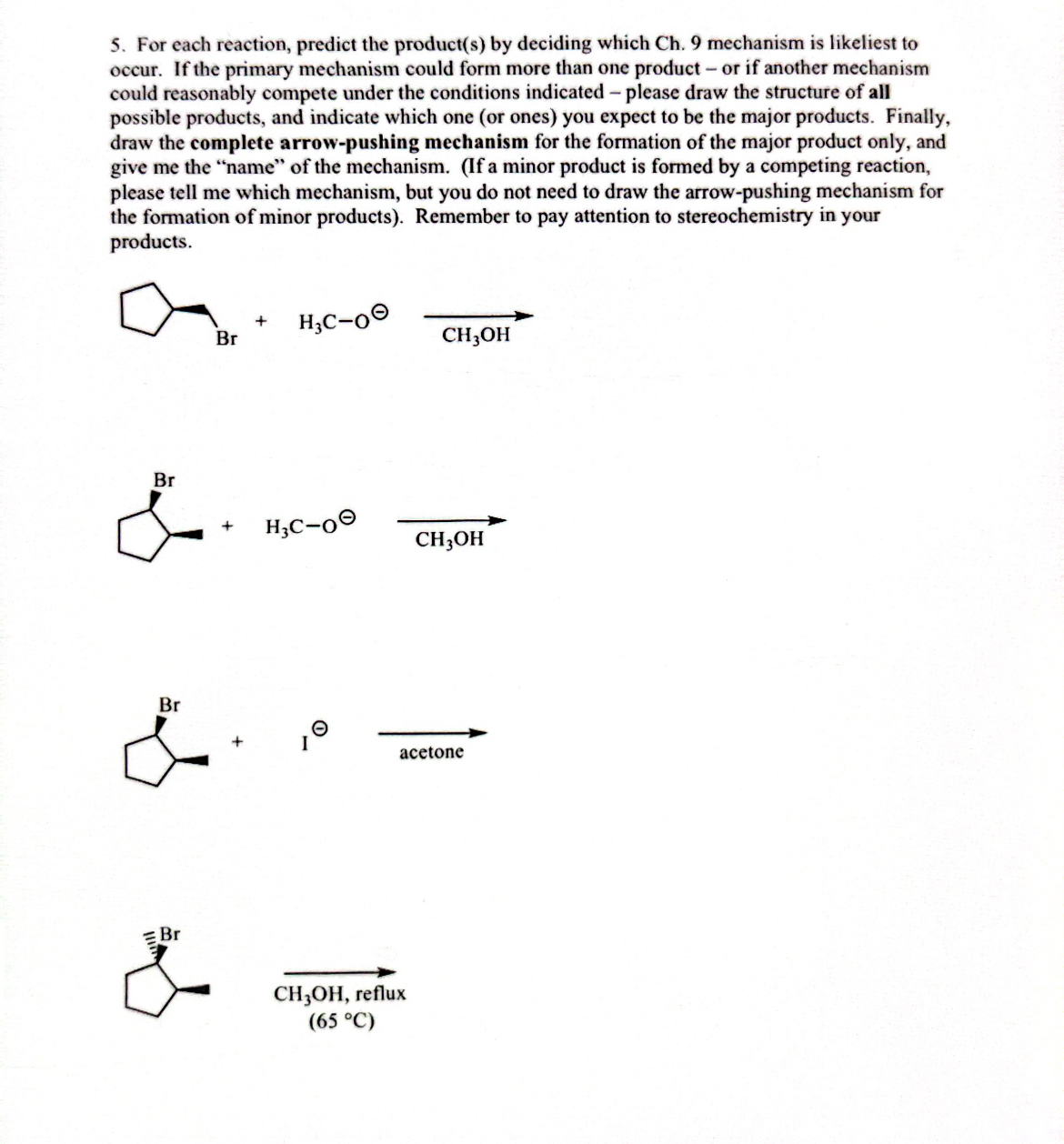 Solved For each reaction, predict the product(s) ﻿by | Chegg.com