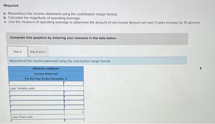 Solved Exercise 11-15A (Algo) Using contribution margin | Chegg.com