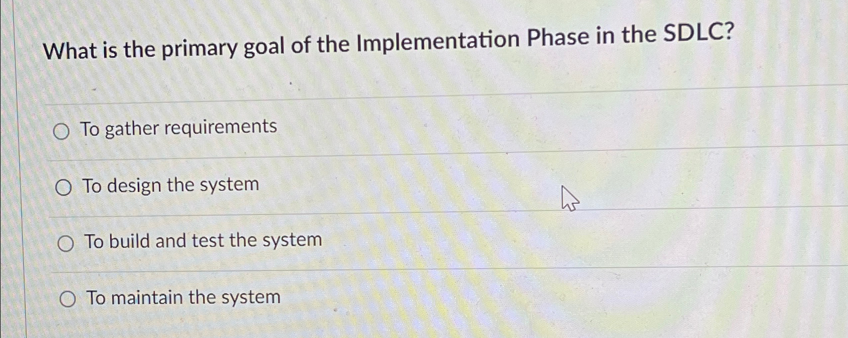 Solved What is the primary goal of the Implementation Phase | Chegg.com