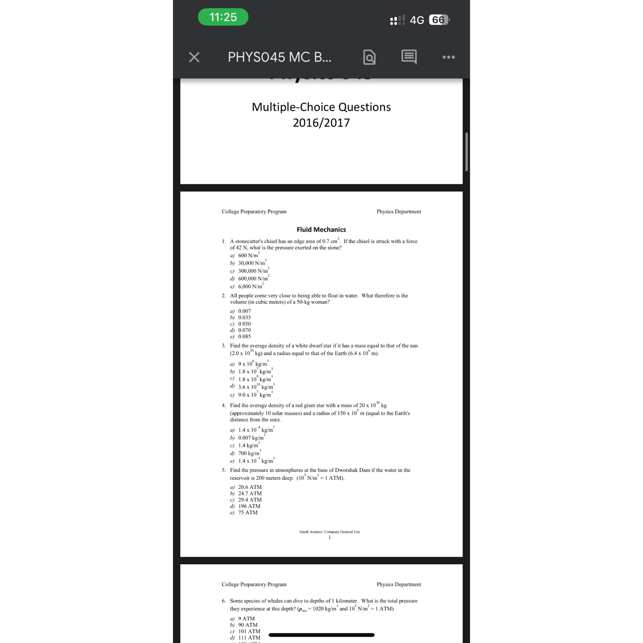 Solved 11:25(664G)PHYSO 45 ﻿MC B...Multiple-Choice Questions | Chegg.com