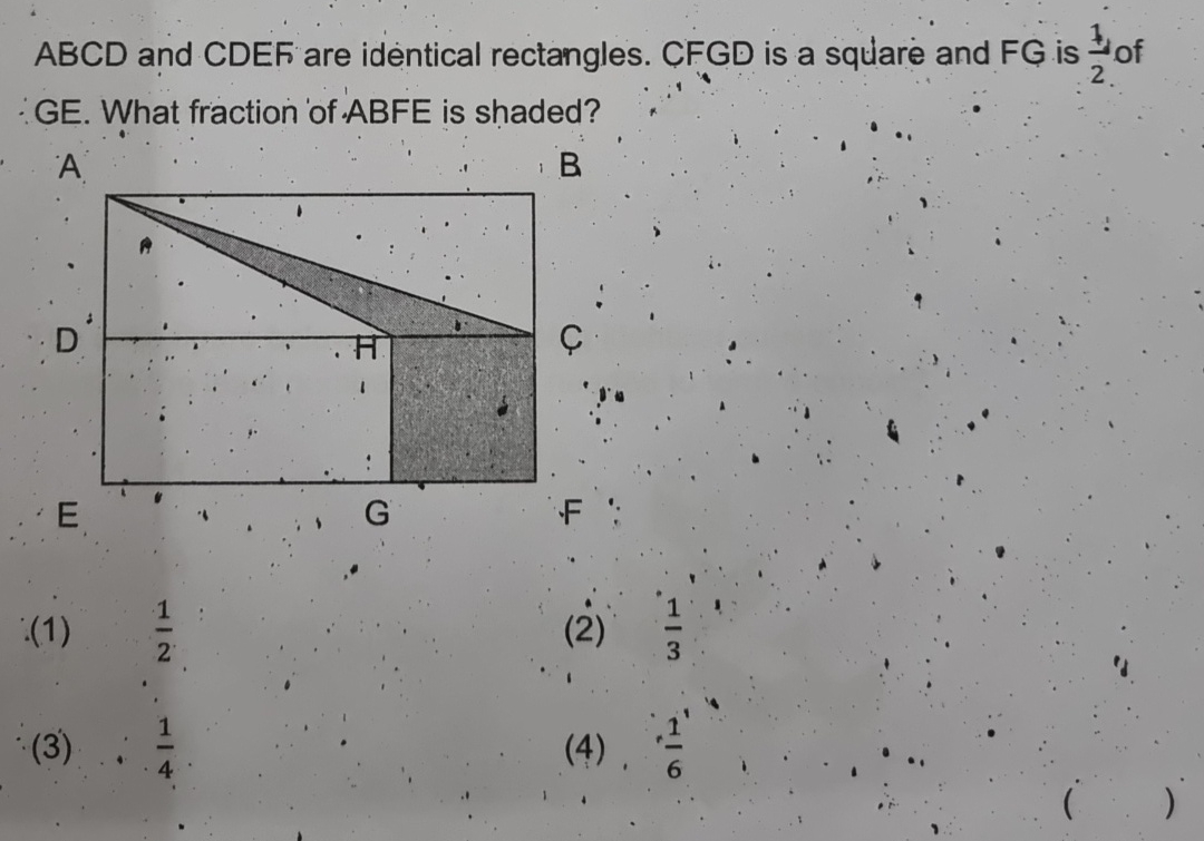 Solved ABCD and CDEF are identical rectangles. CFGD is a | Chegg.com