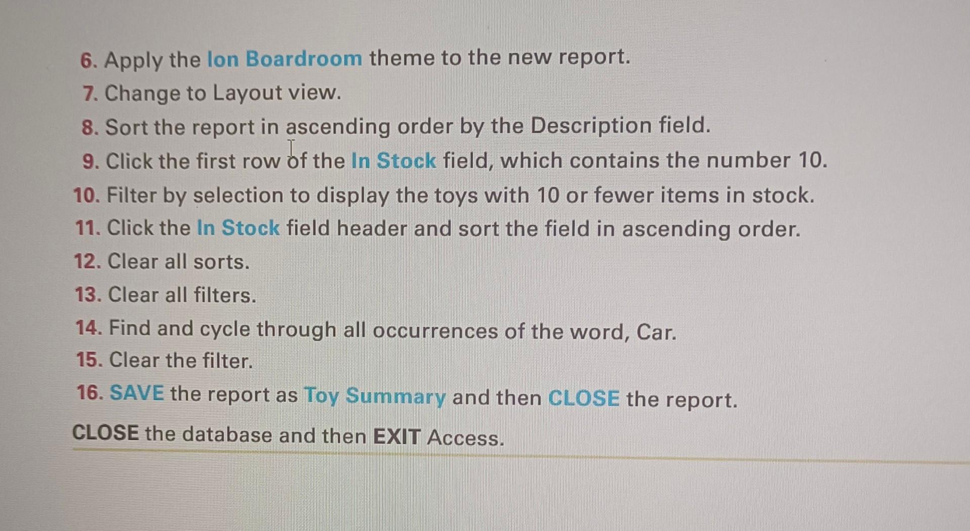 Solved Project 6-2: Creating a Report in Design View and | Chegg.com
