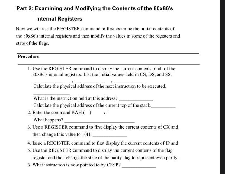 Solved Part 2: Examining and Modifying the Contents of the | Chegg.com
