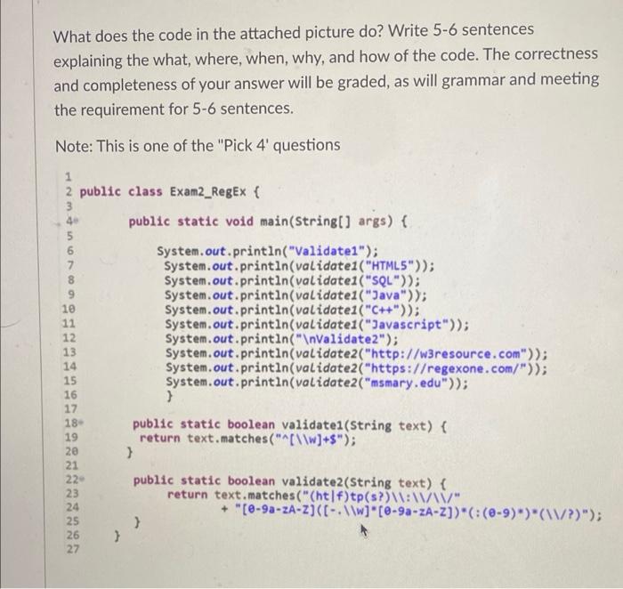 Solved What does the code in the attached picture do? Write | Chegg.com