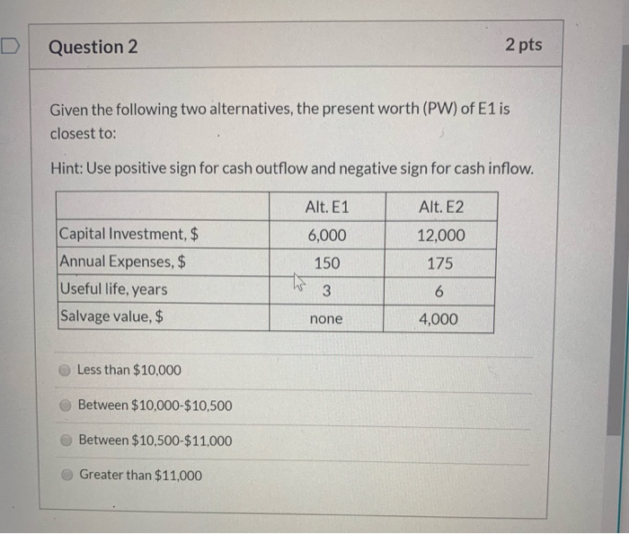Solved Question 2 2 pts Given the following two | Chegg.com