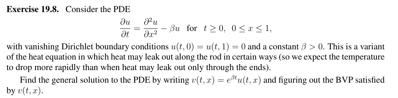 Solved Exercise 19.5. ﻿The long-term behavior of the heat | Chegg.com