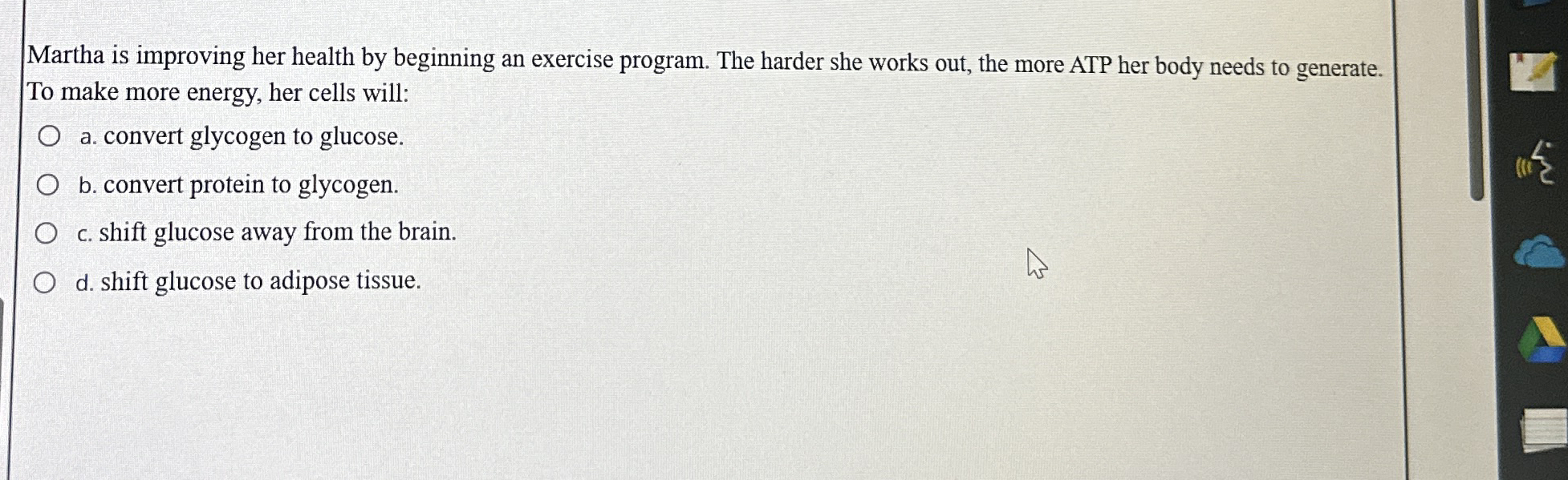 Solved Martha is improving her health by beginning an | Chegg.com