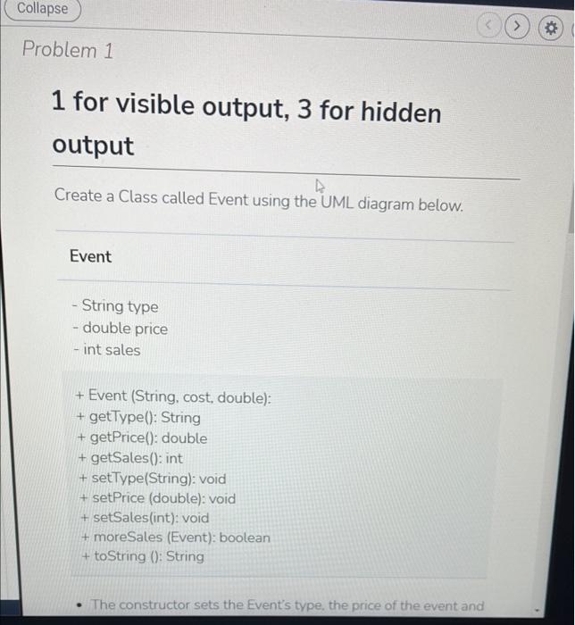 Solved Create a Class called Event using the UML diagram | Chegg.com