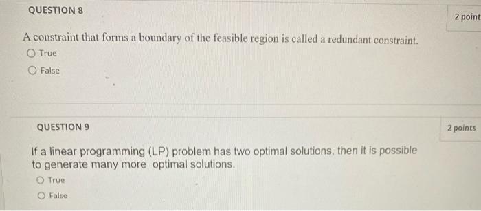 Solved A constraint that forms a boundary of the feasible | Chegg.com
