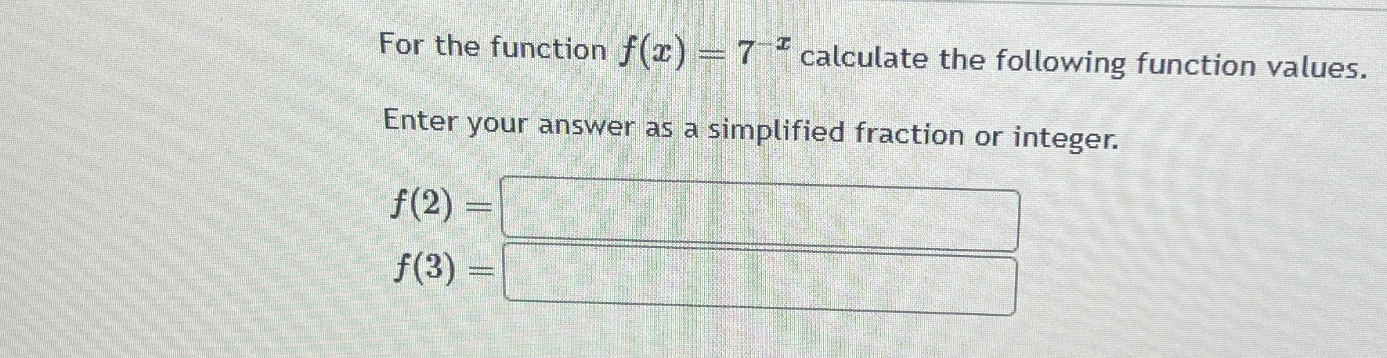Solved For the function f(x)=7-x ﻿calculate the following | Chegg.com