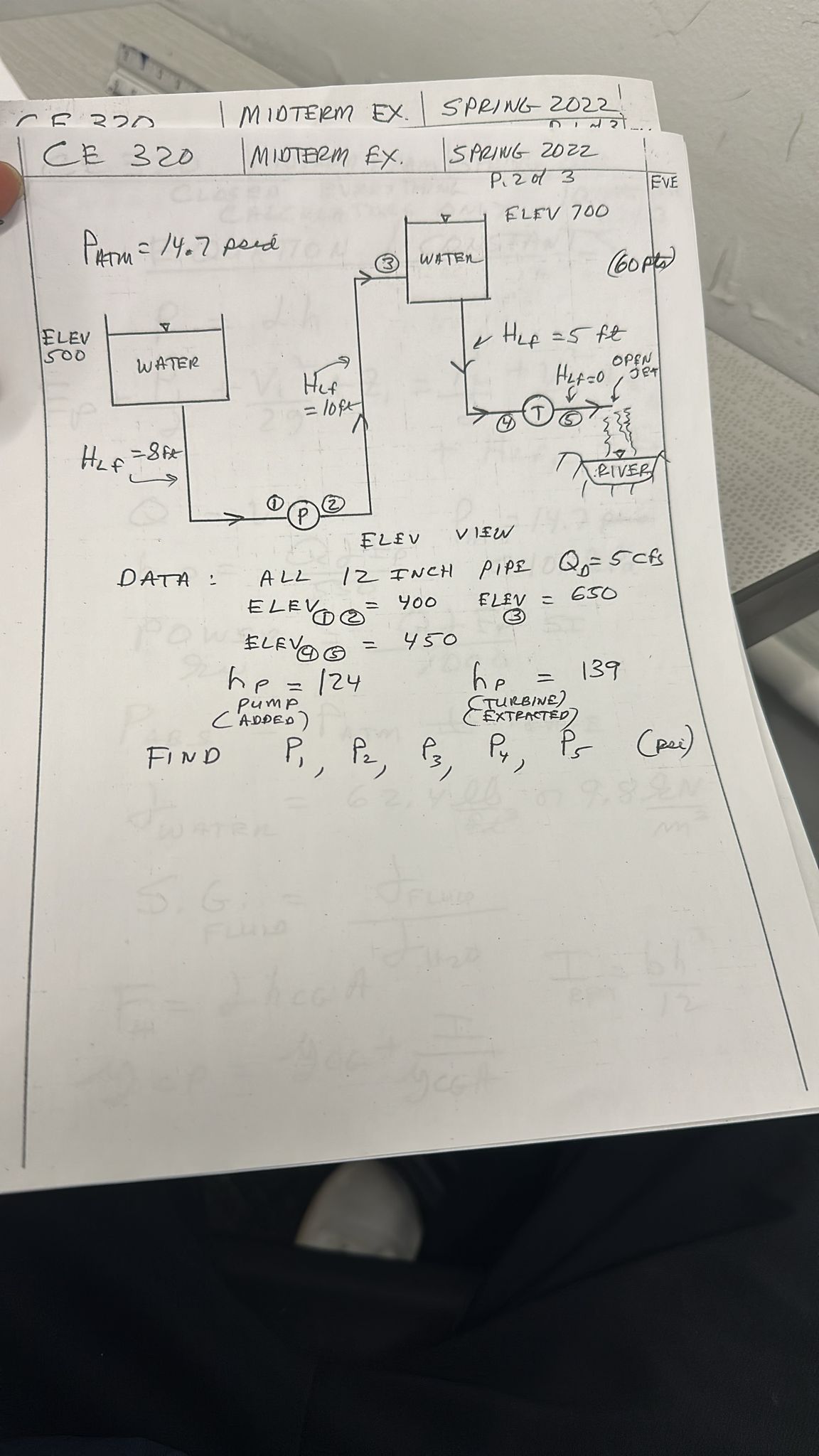 CE 320 ﻿MIDTERM EX. ﻿I SPRING 2022 ! ﻿CE 320 | Chegg.com