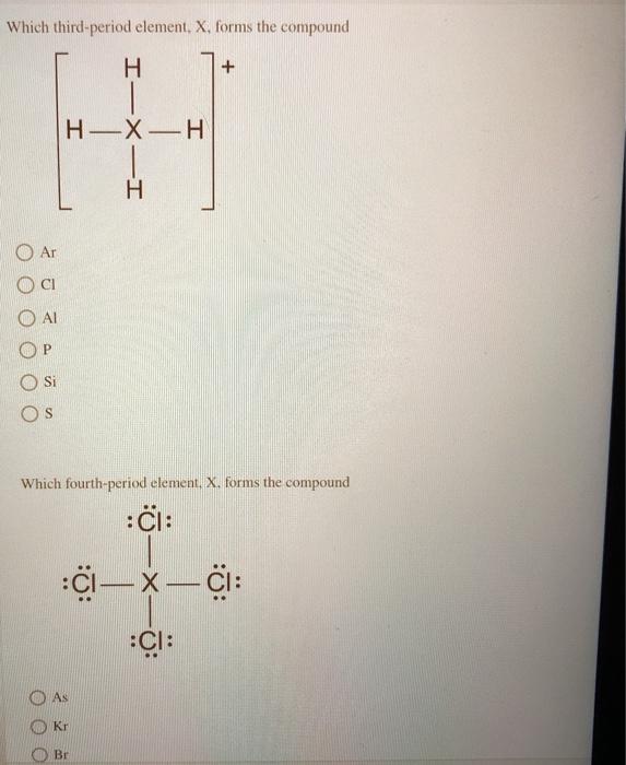 Solved Which third-period element. X, forms the compound + | Chegg.com