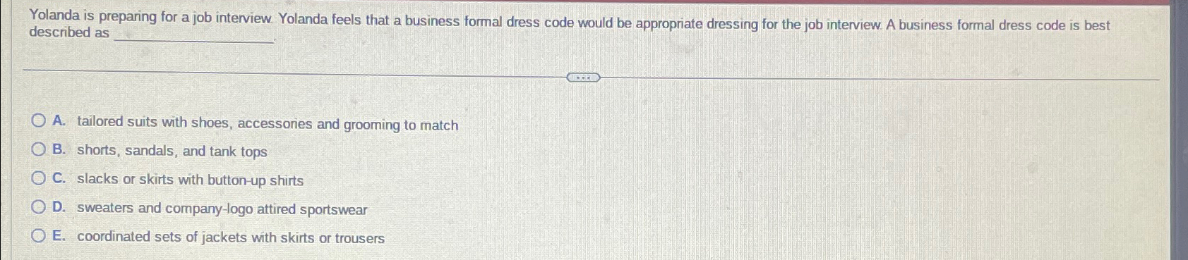 Solved Yolanda is preparing for a job interview. Yolanda | Chegg.com