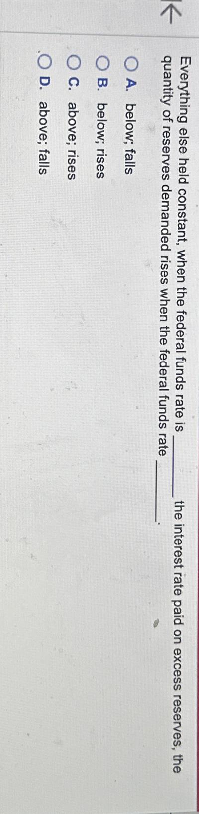 Solved Everything else held constant, when the federal funds | Chegg.com