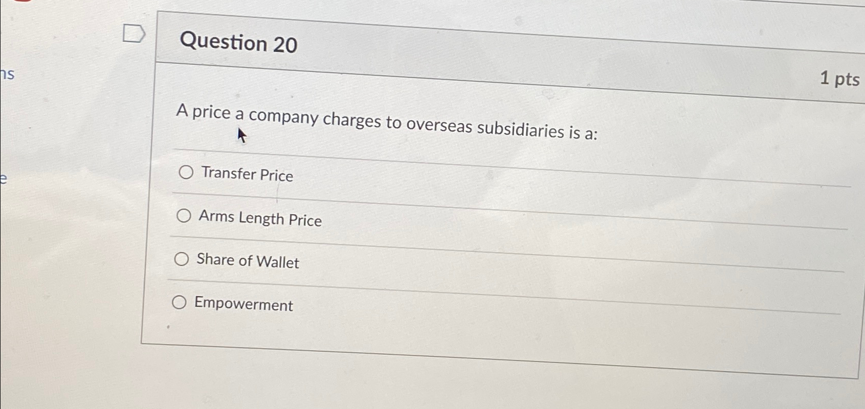 Solved Question 201 ﻿ptsA price a company charges to | Chegg.com