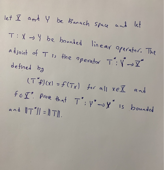 Solved let I and Y be Banach space and let T: X - Y be | Chegg.com