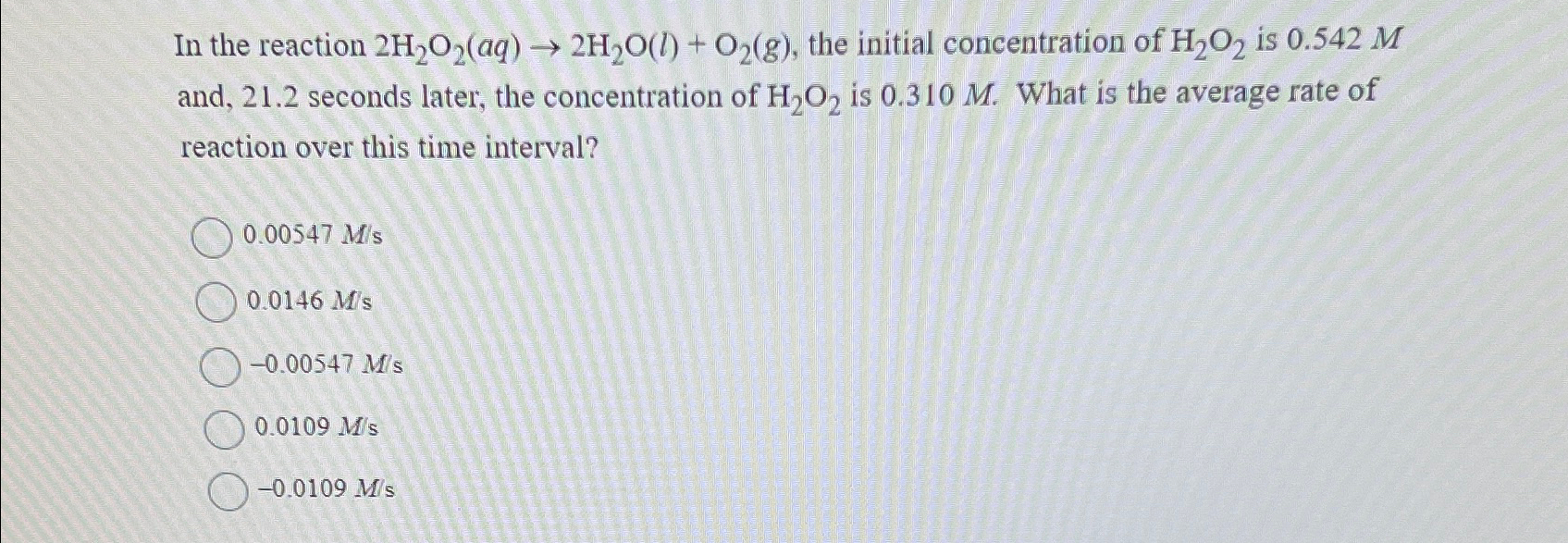 Solved In the reaction 2H_(2)O_(2)(aq)->2H_(2)O(l)+O_(2)(g), | Chegg.com