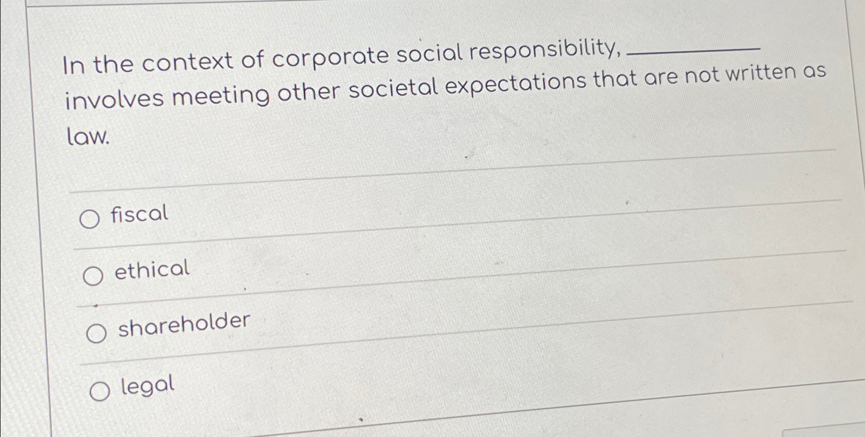 Solved In the context of corporate social responsibility, | Chegg.com
