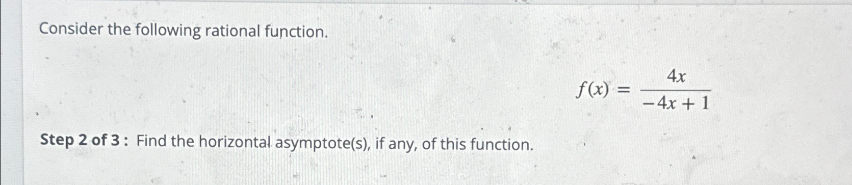 Solved Consider the following rational | Chegg.com