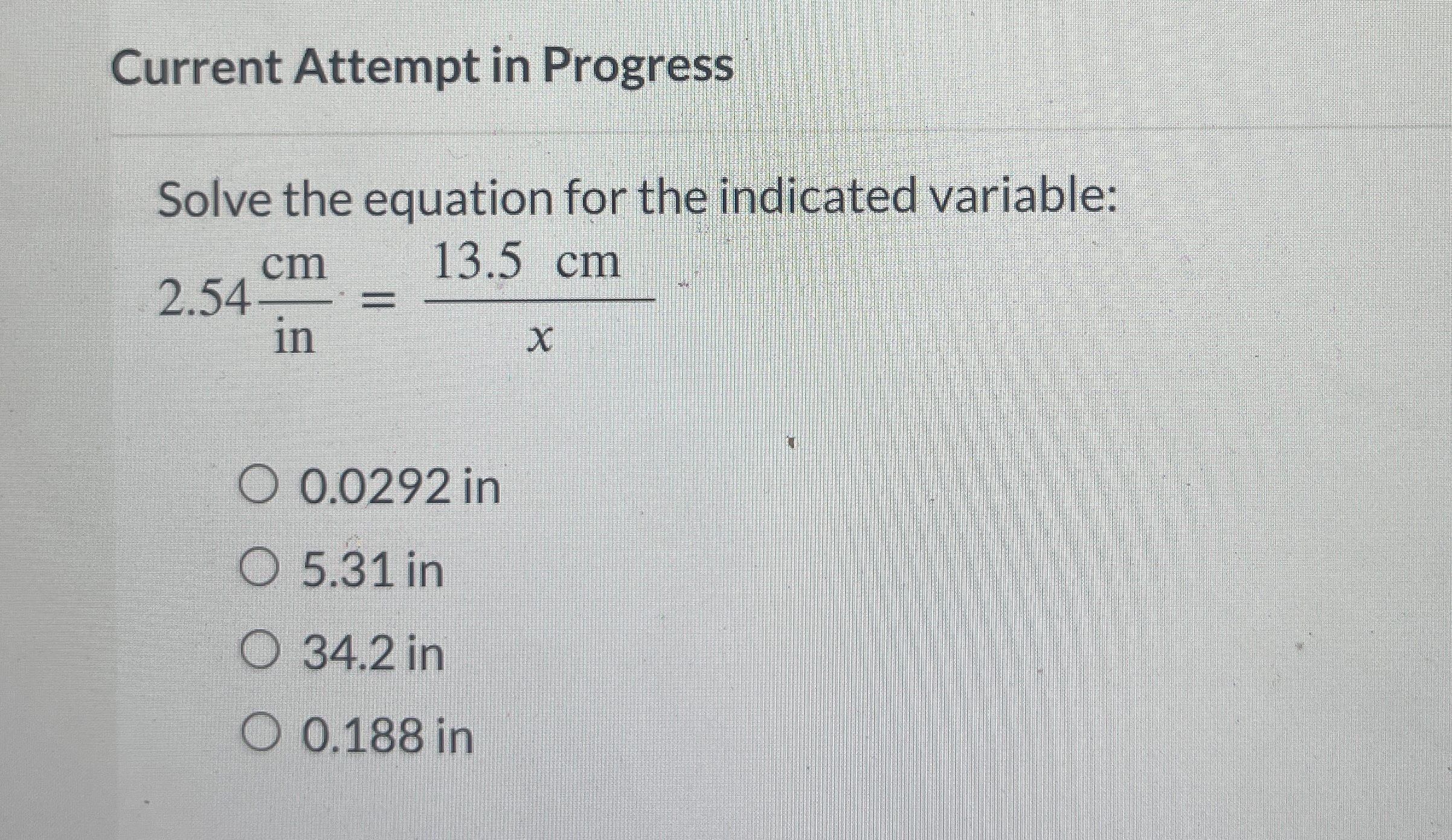 Solved Current Attempt in ProgressSolve the equation for the | Chegg.com