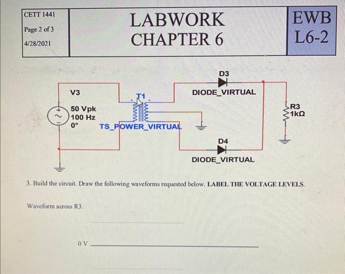 1.Build the circuit. Draw the following waveforms | Chegg.com