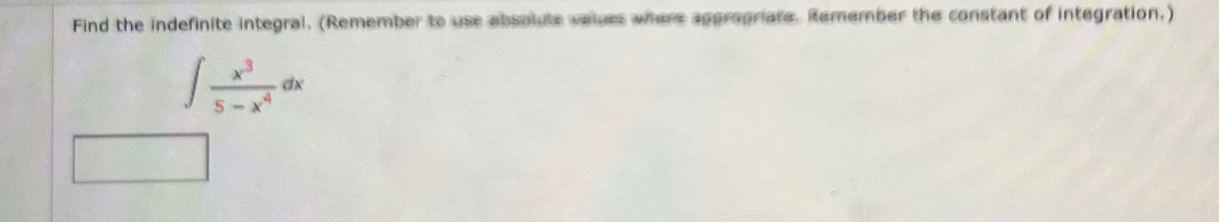 Find the indefinite integral, (Remember to use | Chegg.com