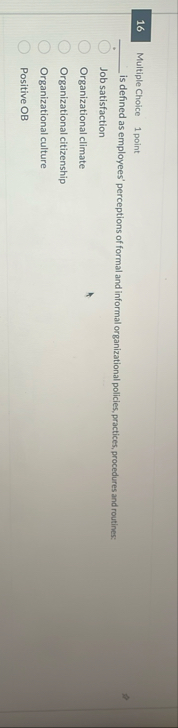 Solved 16Multiple Choice 1 ﻿pointq, ﻿is defined as | Chegg.com