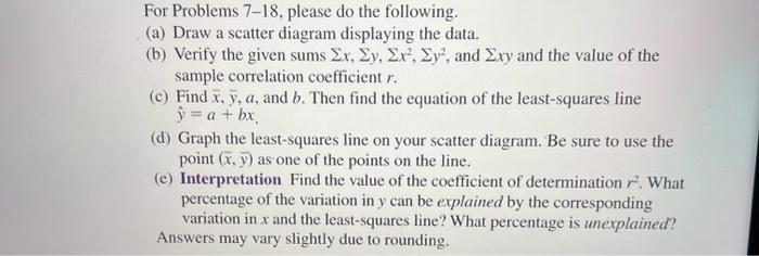 Solved For Problems 7-18, please do the following. (a) Draw | Chegg.com