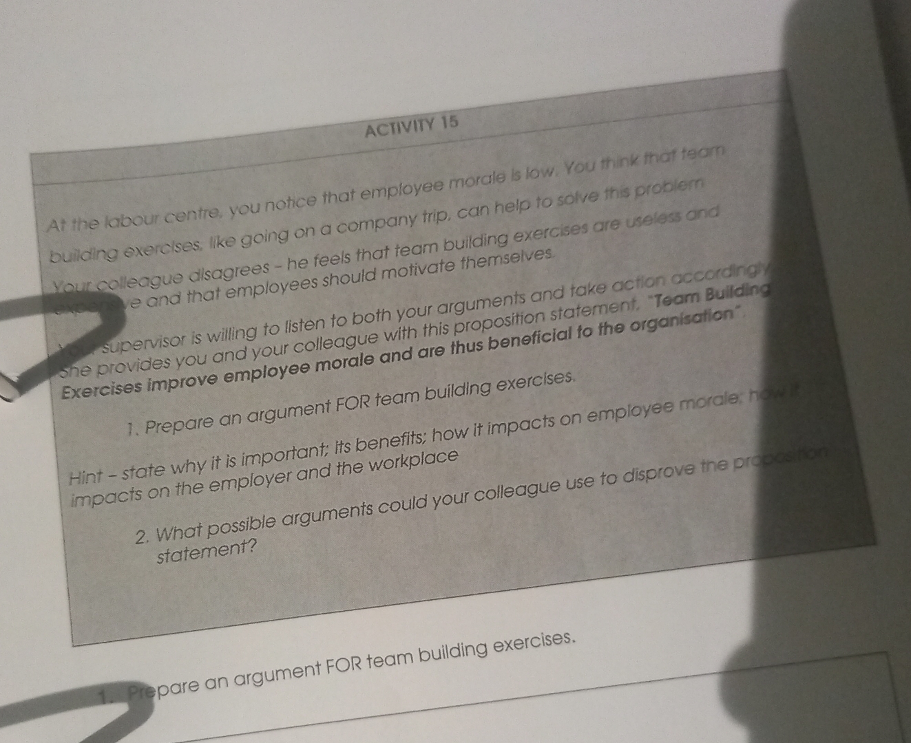 Solved ACTIVITY 15At the labour centre, you notice that | Chegg.com