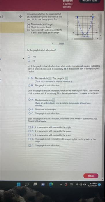 Determine whether the gaph is thar of a function by | Chegg.com
