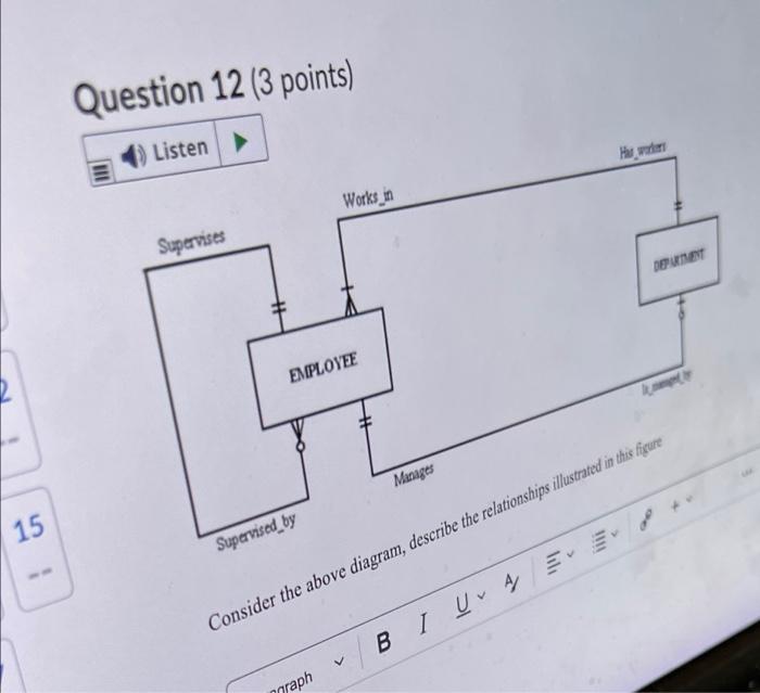 Solved 15 Question 12 (3 points) Listen Supervises | Chegg.com