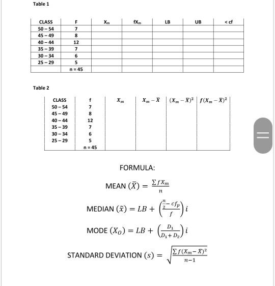 Solved Table 1 Xm fXm LB UB | Chegg.com
