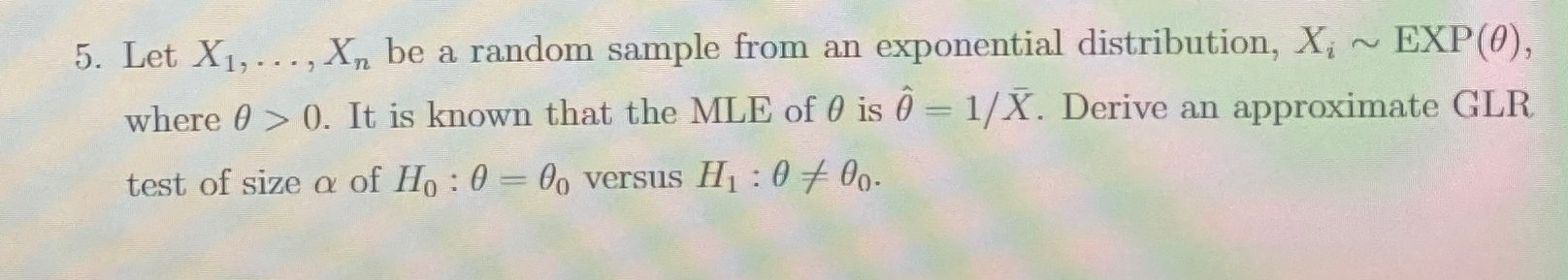 Solved Let x1,dots,xn ﻿be a random sample from an | Chegg.com