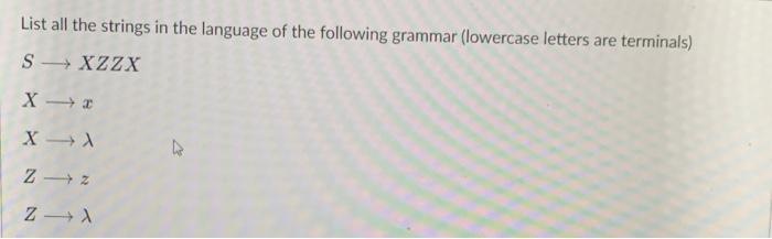 Solved List all the strings in the language of the following | Chegg.com