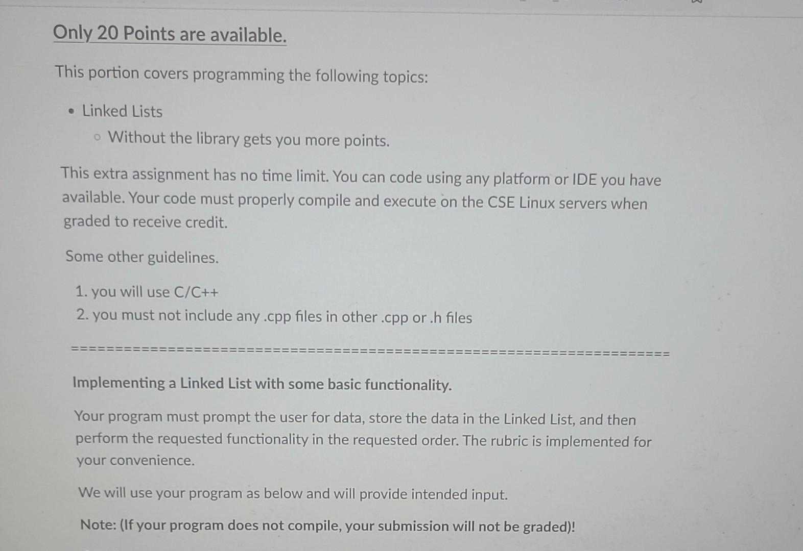Solved This portion covers programming the following topics: | Chegg.com