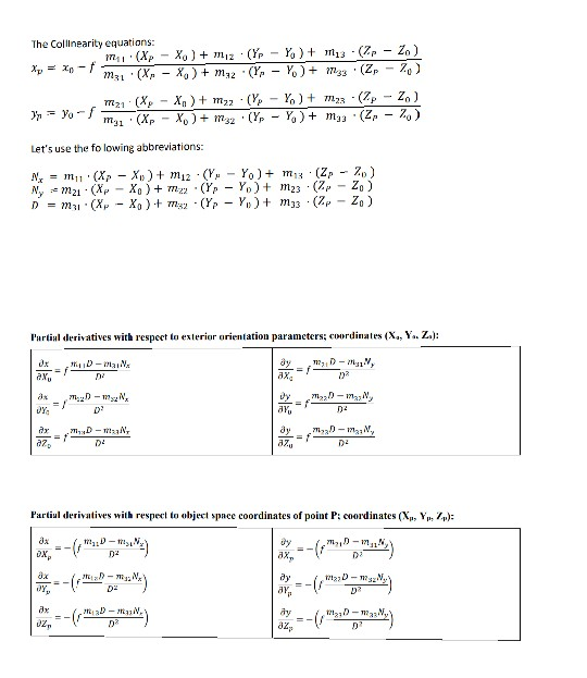 Implement the bundle block adjustment (BBA) for the | Chegg.com
