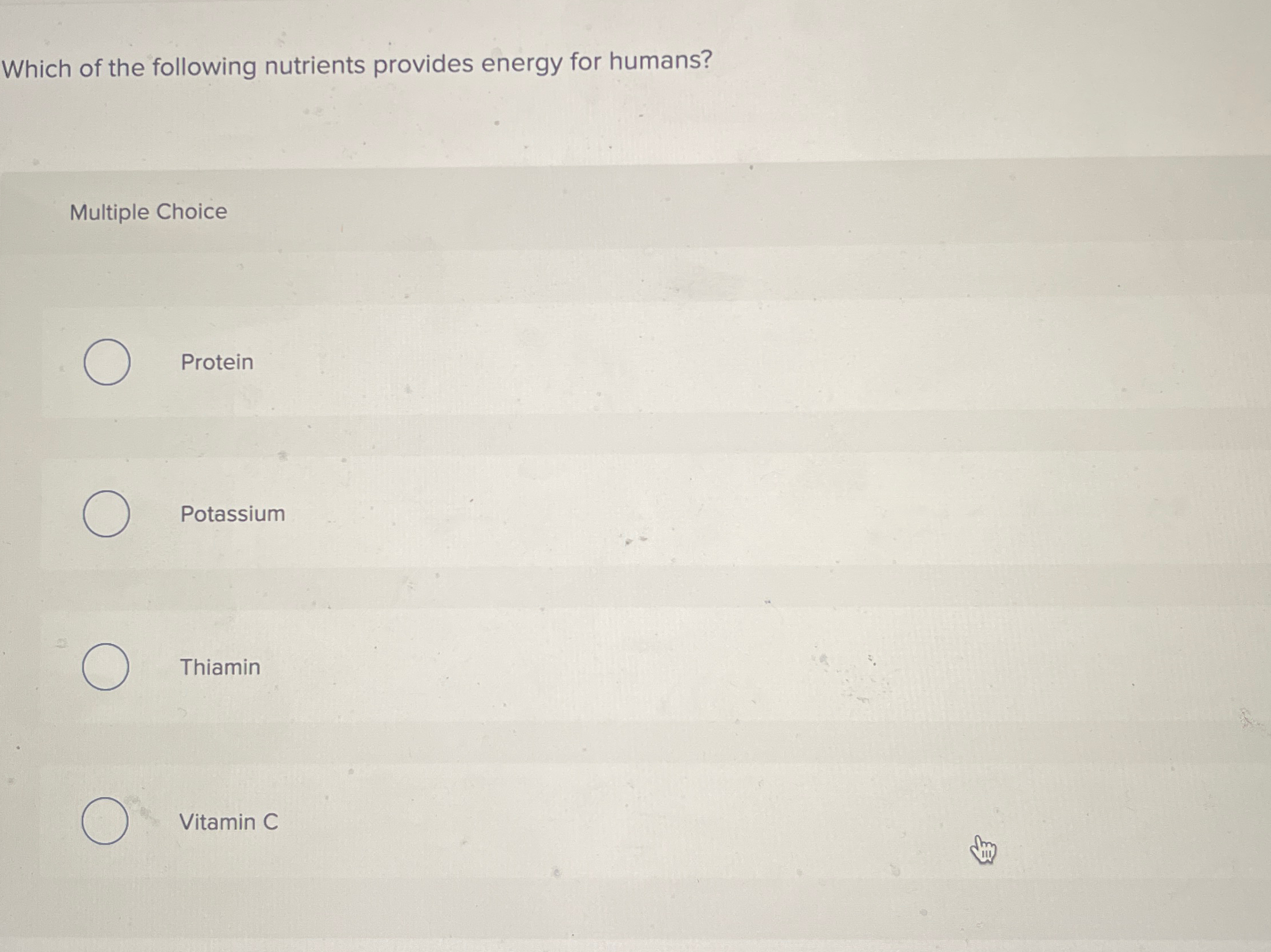 Solved Which of the following nutrients provides energy for | Chegg.com