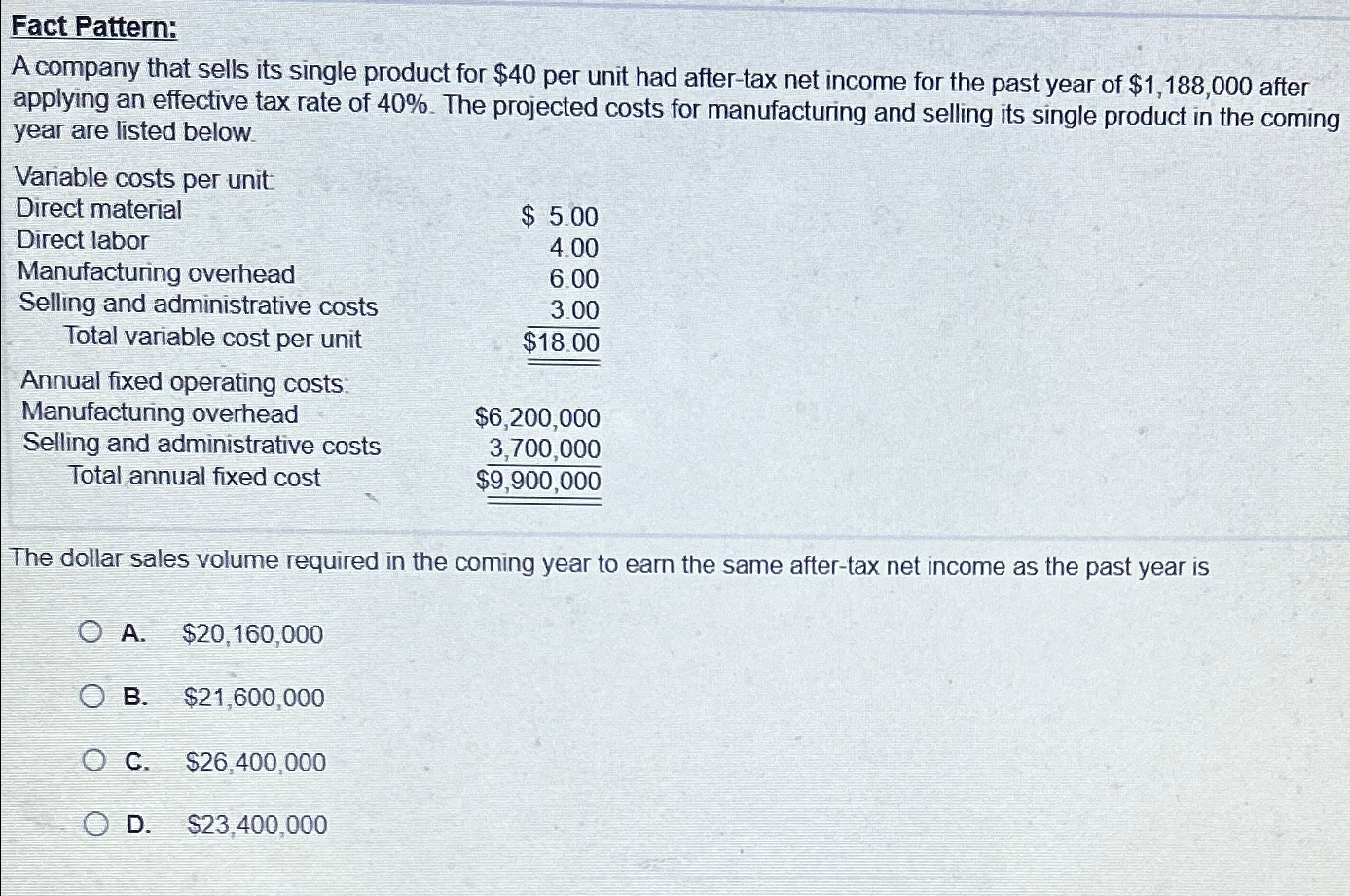 Solved Fact Pattern:\\nA company that sells its single | Chegg.com