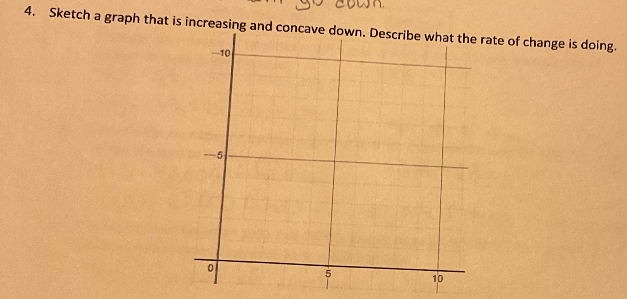 Solved Sketch a graph that is increasing and concave down. | Chegg.com