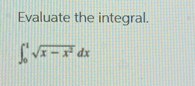 Solved Evaluate the integral. \\[ \\int_{0}^{1} | Chegg.com