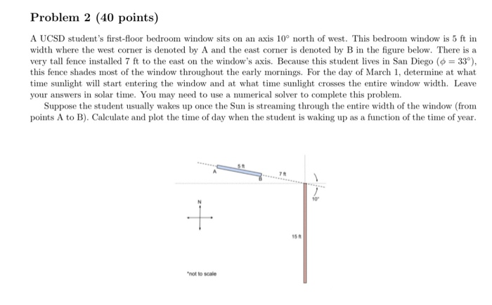 Problem 2 (40 points) A UCSD student's first floor | Chegg.com