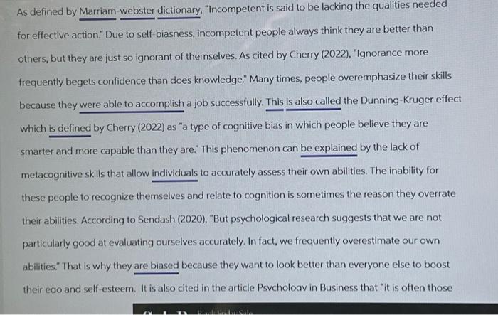 Solved As defined by Marriam-webster dictionary, | Chegg.com