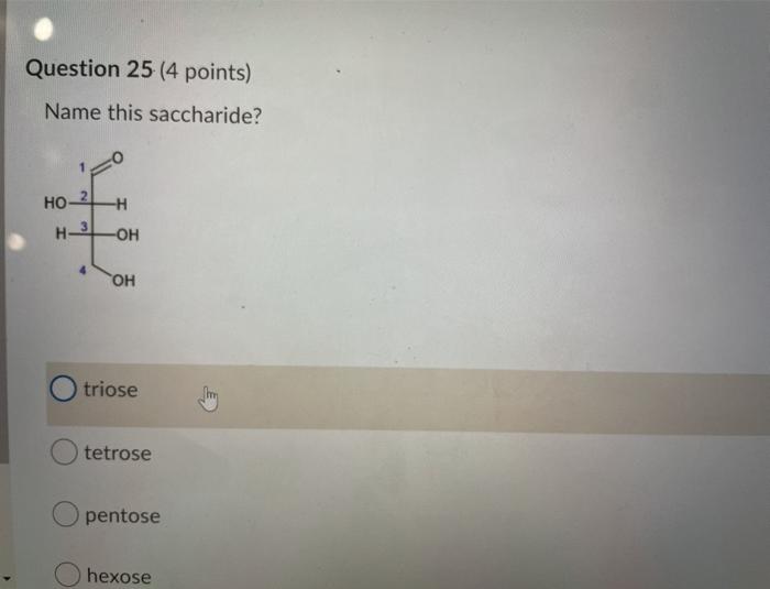 Solved Question 25 (4 points) Name this saccharide? -H 2 HO | Chegg.com Solved Question 25 (4 points) Name this saccharide? -H 2 HO | Chegg.com