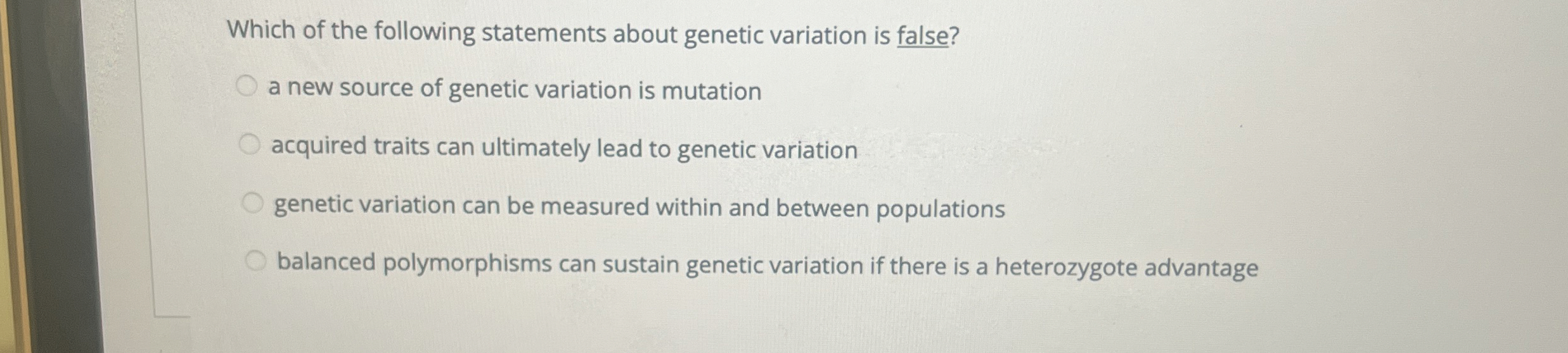 Solved Which of the following statements about genetic | Chegg.com