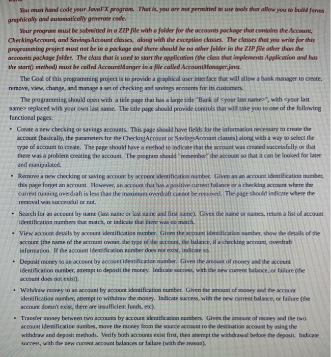 Solved You must hand code your JavaFX program. That is, you | Chegg.com