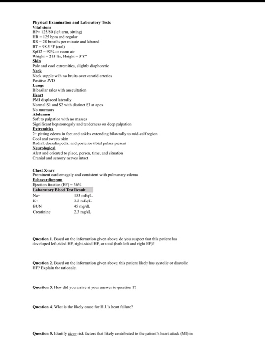 Solved History of Present Illness HJ. presented to the | Chegg.com
